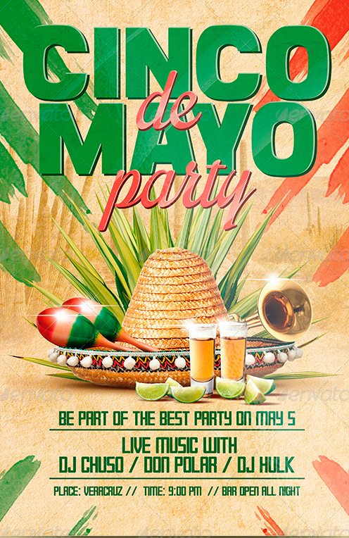 FFFLYER Flyer Template Cinco De Mayo Party Flyer Poster Template