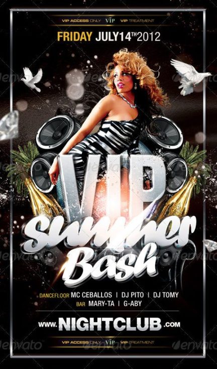 Vip Summer Bash Party Club Flyer Template Best Club Flyer Templates