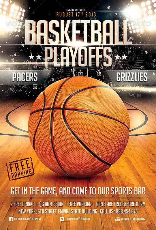 Download BasketBall Game Flyer Template