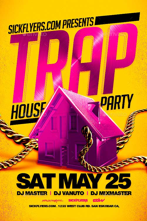 Trap House Party Flyer Template Hip Hop Flyer FFFLYER