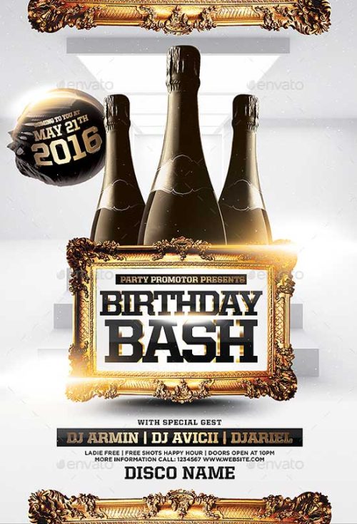Birthday Bash Party Flyer Template - Download PSD Flyer - FFFLYER