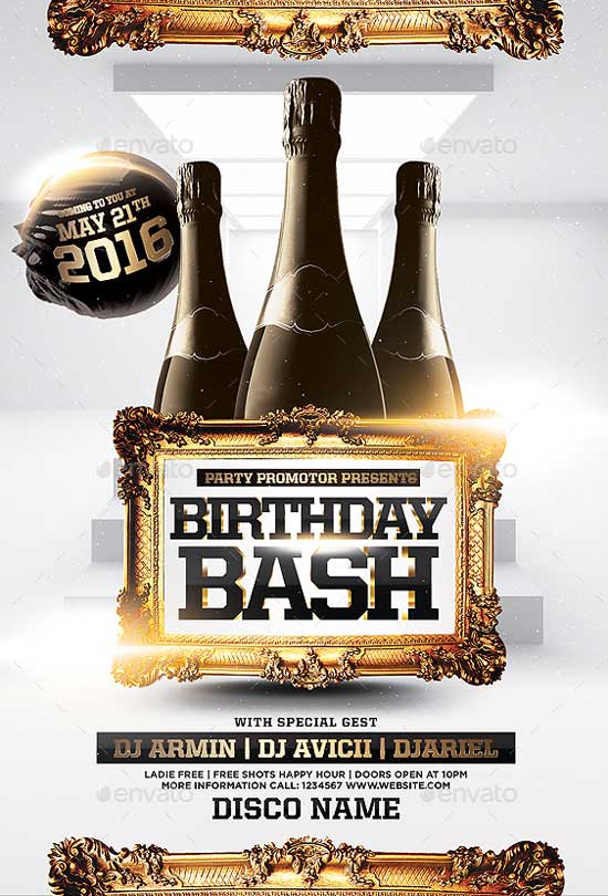 Birthday Bash Party Flyer Template Download PSD Flyer FFFLYER