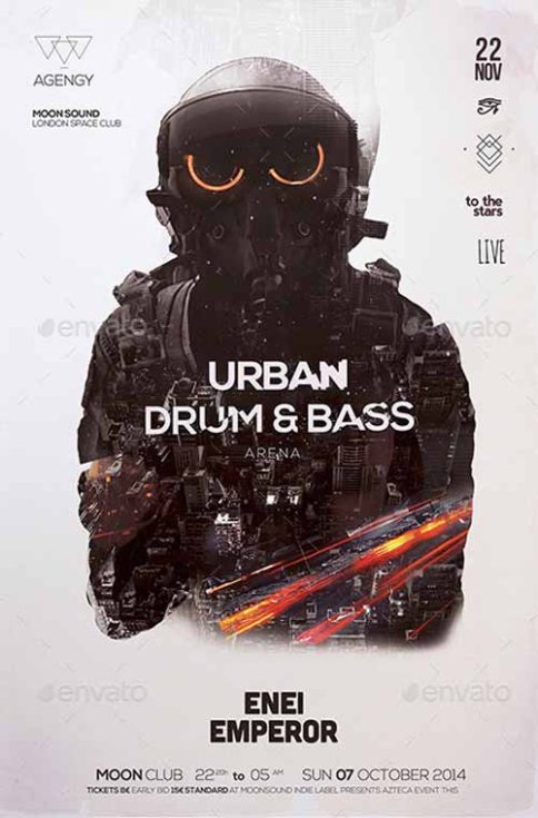 Download the Drum & Bass Flyer PSD Template