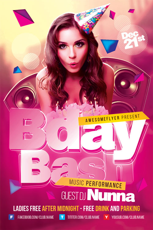 Birthday Bash Flyer Template Download PSD Flyer