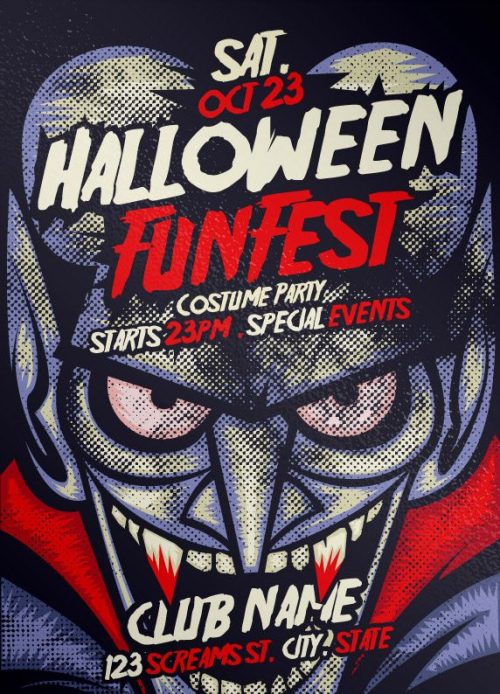 Free Vampire Halloween Flyer Template for Halloween Events