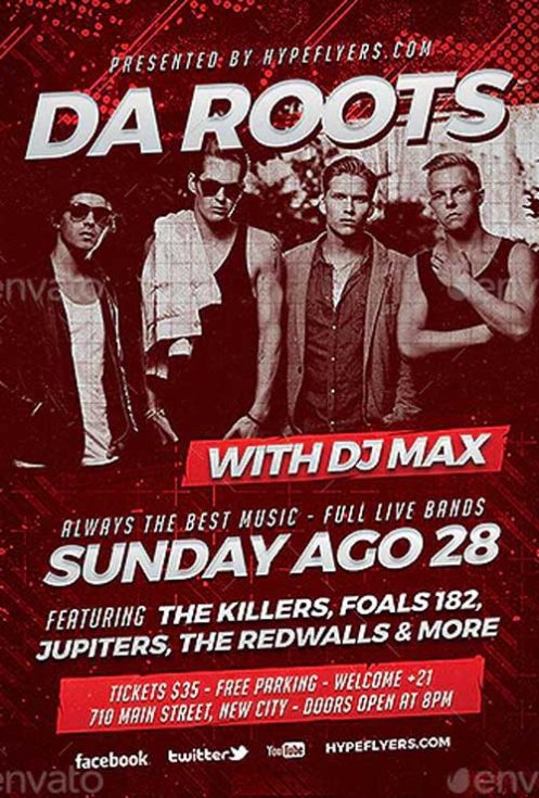 Download the Band Live Event Flyer Template - PSD - FFFLYER