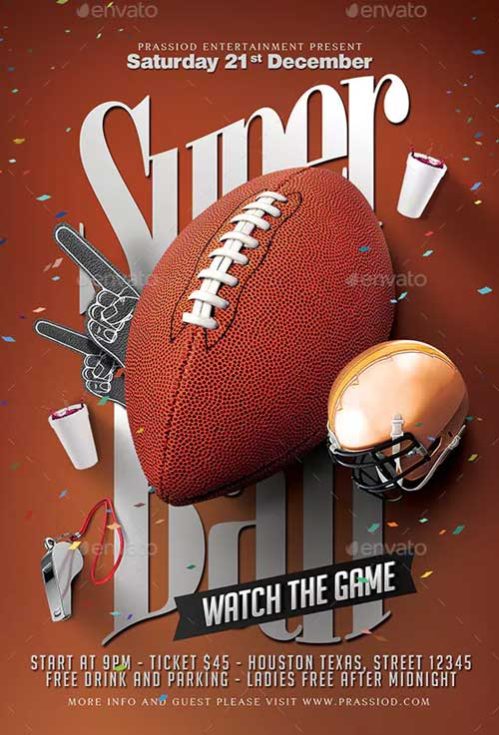 Super Ball Main Event Flyer Template - Download Football Sports Flyer ...