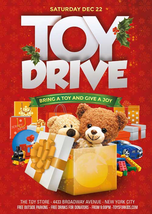 Christmas Toy Drive Flyer Template PSD Templates FFFlyer