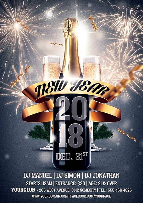  New Year s Eve Party Flyer Template PSD Templates FFFlyer