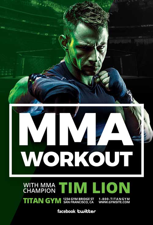 Free MMA Sports Flyer Template For MMA Boxing Sport Events FFFlyer