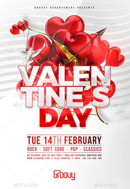 Valentines Day Party Flyer PSD Template For Your Next Valentines Day