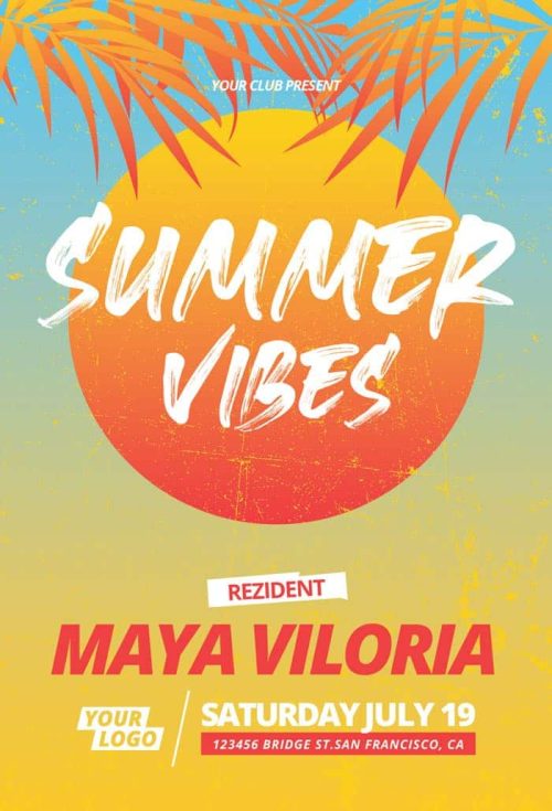 Free Download: Summer Vibes Party Vol. 1 Free Flyer Template | FFFlyer